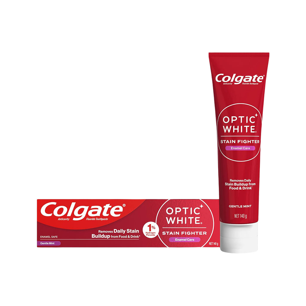 Colgate Optic White Stain Fighter Teeth Whitening Toothpaste Enamel Ca ...