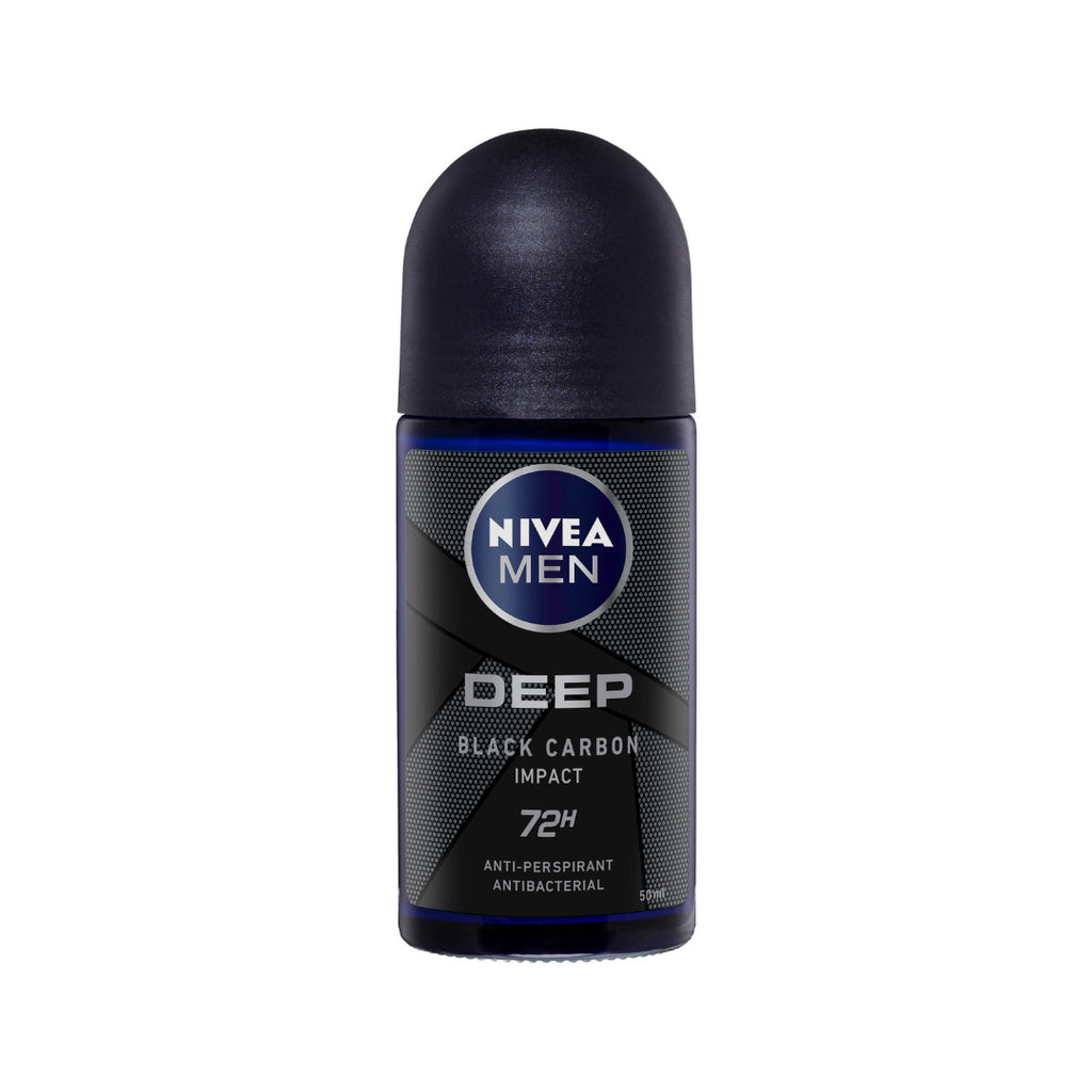 Nivea Men Deep Black Carbon Impact 72H Anti - Perspirant Roll On 50ml ...
